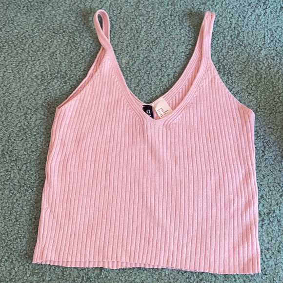 H&M | Tops | Pink Ribbed Tank Top | Poshmark